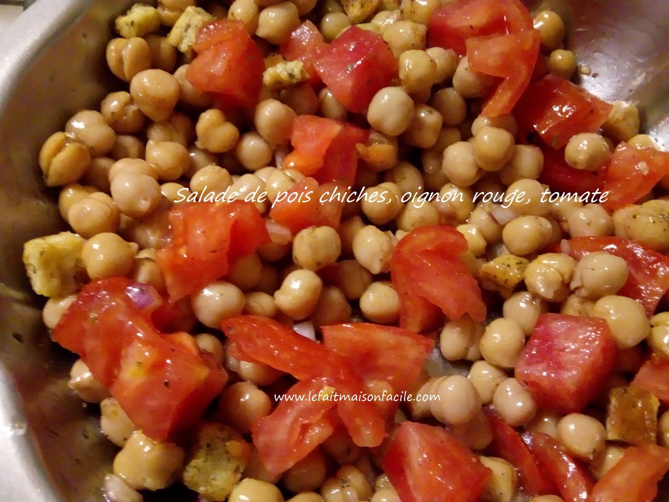 Recette Salade de pois chiche oignon rouge - Le fait maison facile